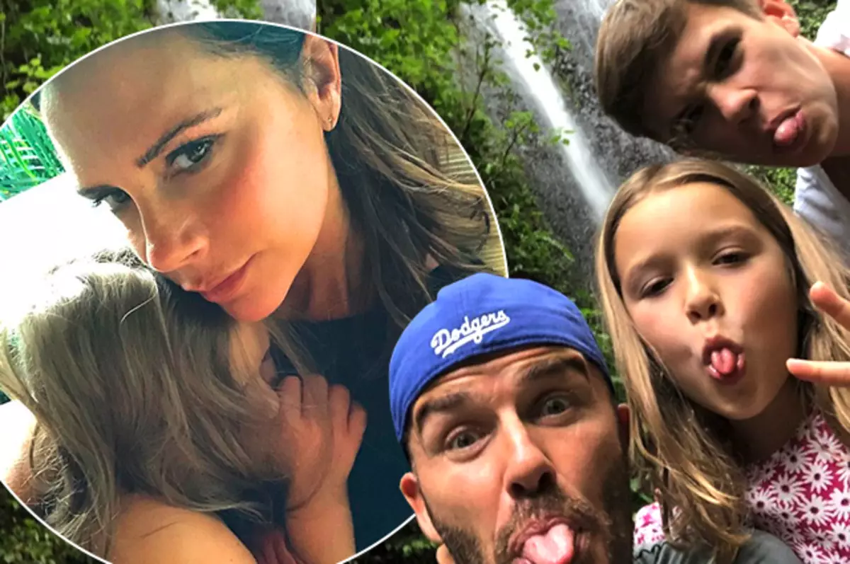 Si Victoria ug David Beckham uban ang mga bata nangadto sa pag-explore sa Bali Island: Photo