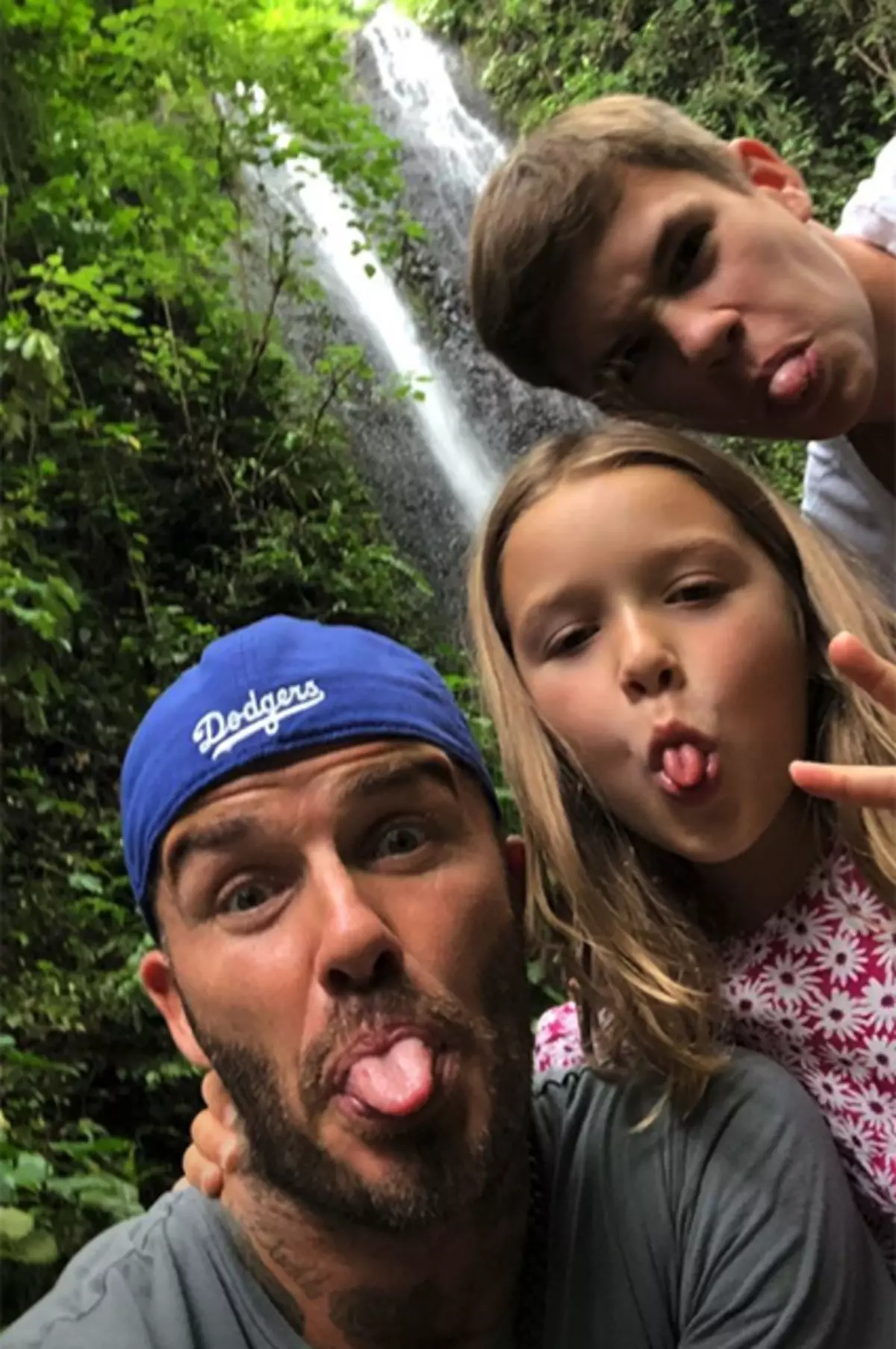 David Beckham dengan putri Harper dan putra Romeo