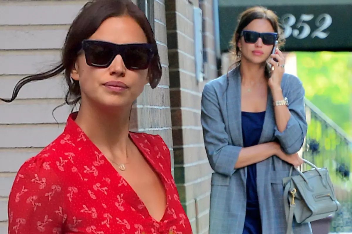 V šatách a bez päty: Irina Shayk v pohodlných obrázkoch na New York Street