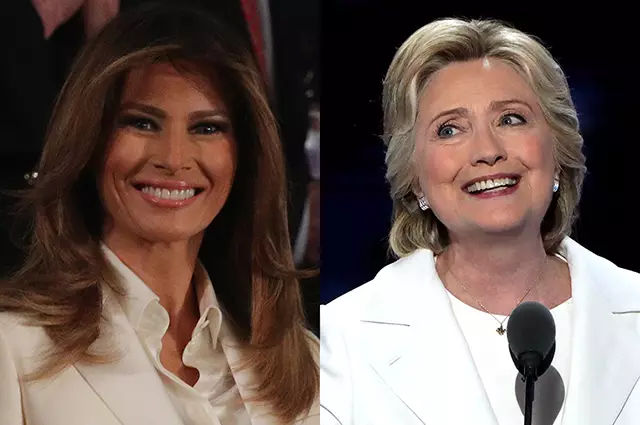 Hevitra ao amin'ny tranokala: Melania Trump dia namerina namerina ny sarin'i Hilary Clinton tamin'ny vady fametahana ny vadiny noho ny fanalam-baraka tamin'ny famadihana tamin'ny famadihana