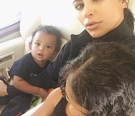 Kim Kardashian with children