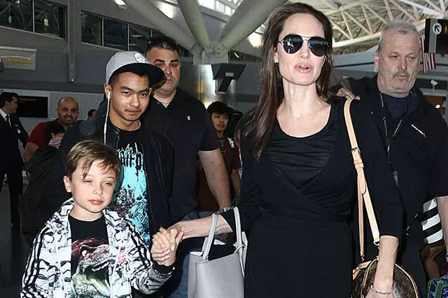 Angelina Jolie with sons