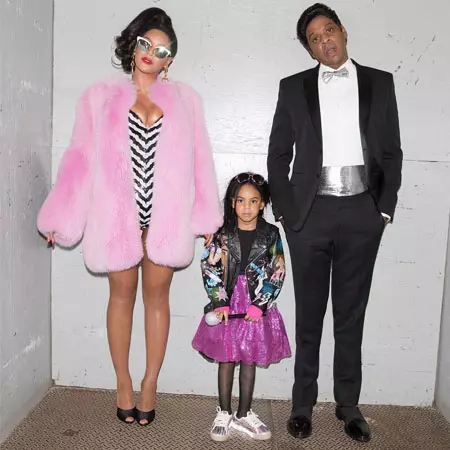 Beyonce, Jay Zi avec fille bleu Ivi