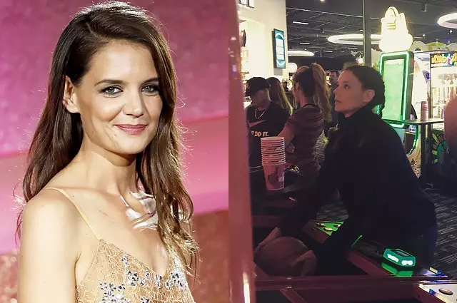 Katie Holmes dengan anak perempuan Suri melawat bandar asli: Mesin permainan untuk Kesyukuran