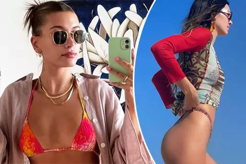 メキシコと共用ビーチの写真のkendall JennerとHaley Bieber残りの休息