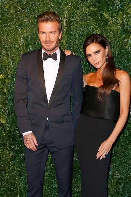 David Beckham with his wife Victoria