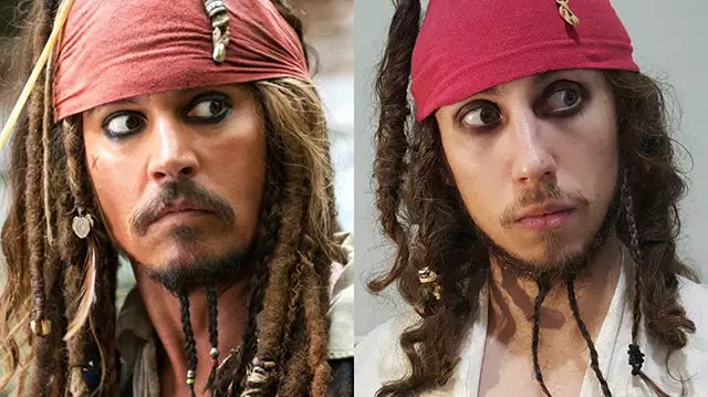 Johnny Depp na obrázku Jack Sparrow z filmu