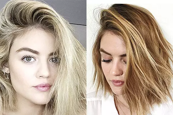 Lucy Hale ya zama platinum blonde