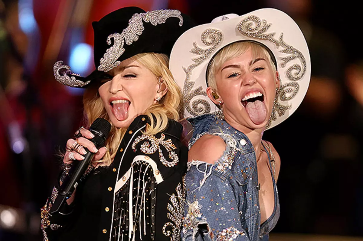 Bitch Rwy'n Madonna: Miley Cyrus, Beyonce ac eraill yn serennu yn y fideo newydd Madonna