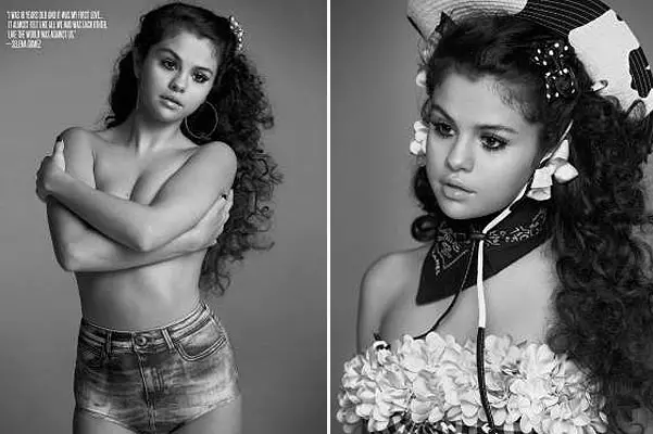 Selena Gomez கவர் V Mastazy க்கு மேலதிகமாக நடித்தார்