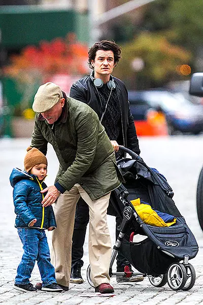 Orlando Bloom met Son Flynn en Vader Harry Bloom