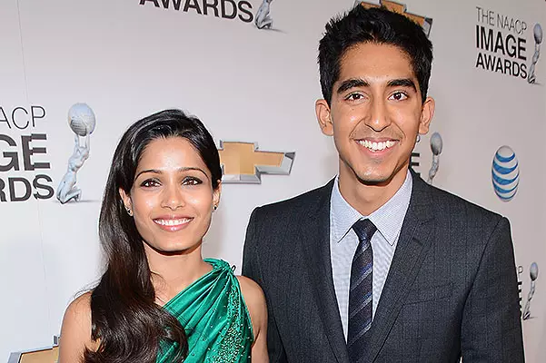 Frida Pinto en Dev Patel bruts op