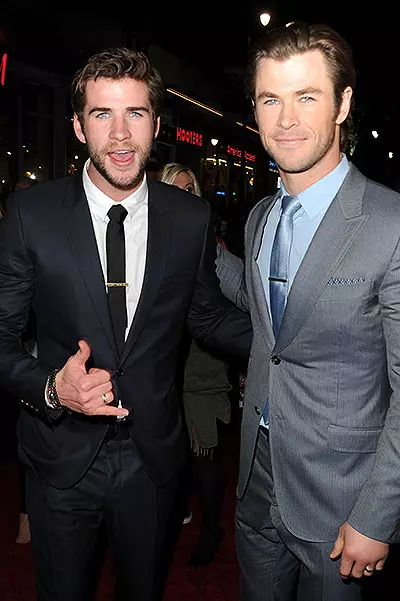 Liam Hemsworth at Chris Hemsworth.