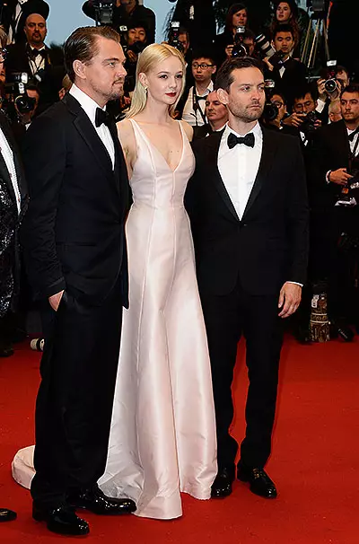 Leonardo DiCaprio dan Carey Malligan dan Toby McGuire pada pembukaan Festival Cannes 2013