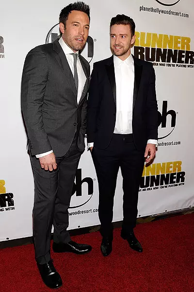 Ben Affleck ak Justin Timberlake nan Premiere VA-Bank nan Las Vegas