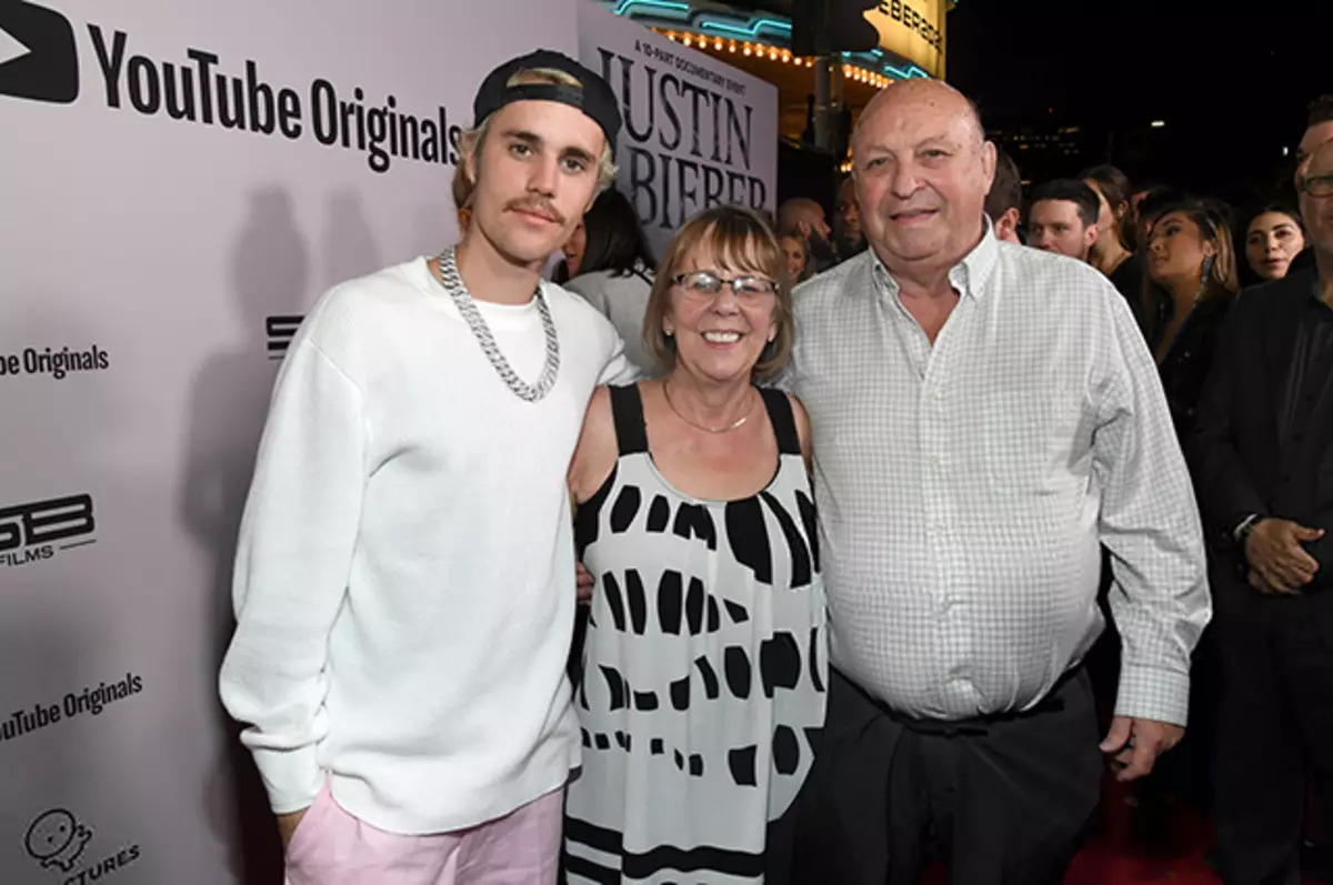 Justin Bieber with Grandma and Grandfather