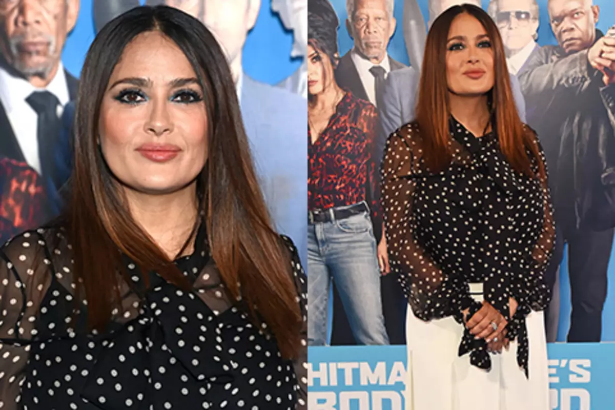 Salma Hayek bezocht de première van zijn nieuwe film in Londen