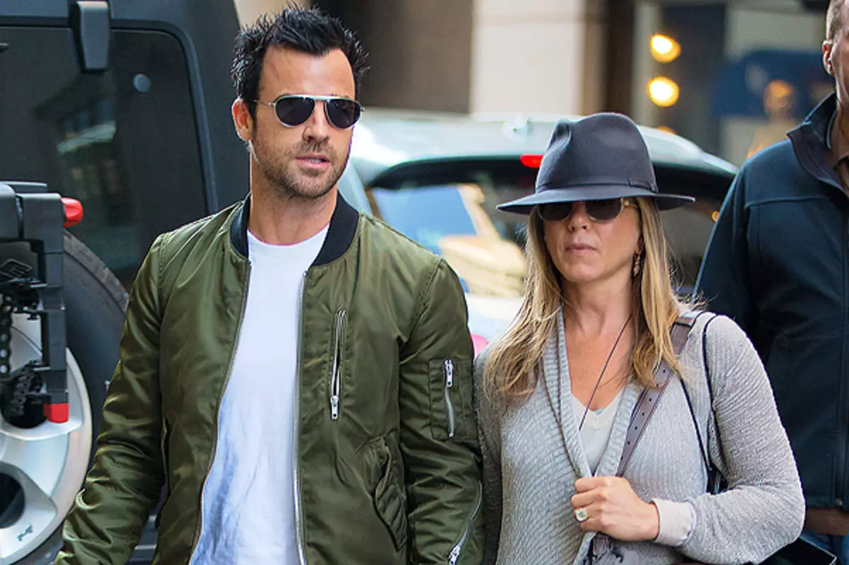 Men men: Jennifer Aniston ak Justin Tra nan New York