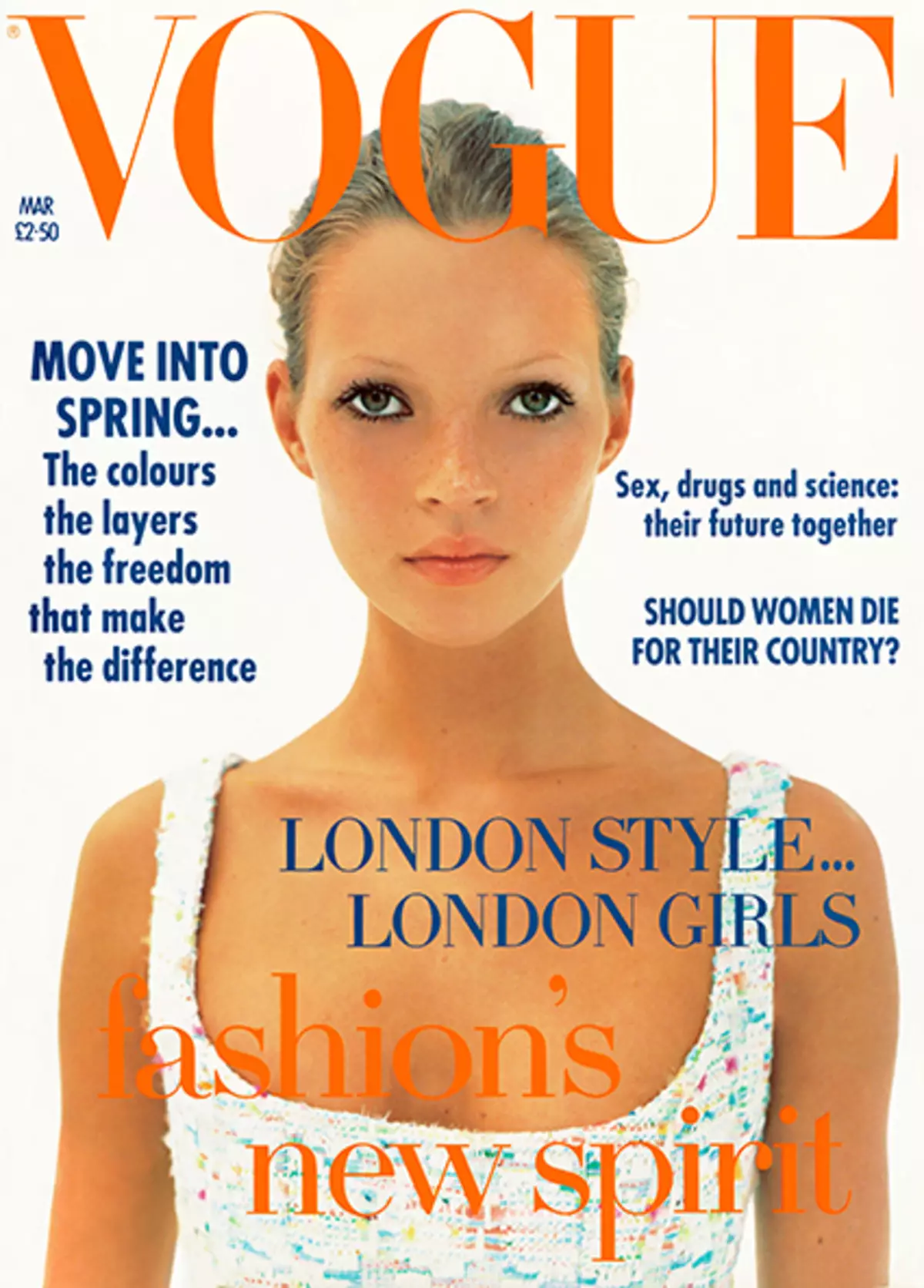 İngiliz Vogue için İlk Kapak Kate Moss