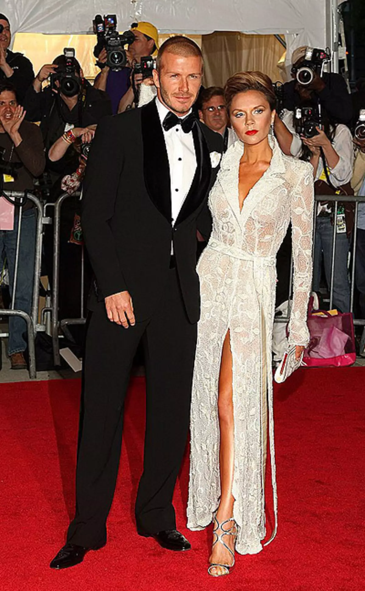 David og Victoria Beckham árið 2008 á Met Gala