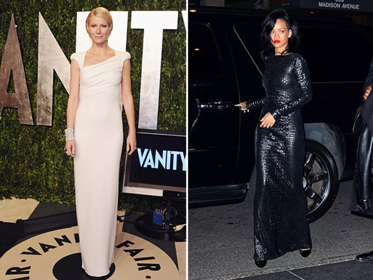 Gwyneth Paltrow eta Rihanna Tom Ford soinekoak