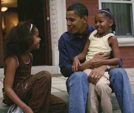 Barack Obama avec des filles