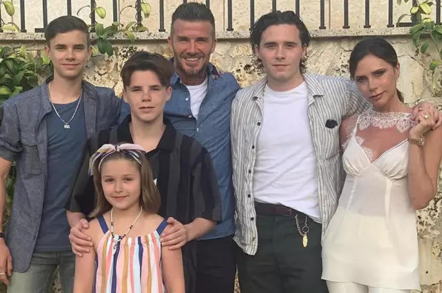 Victoria und David Beckham mit Kindern ruhen in Miami