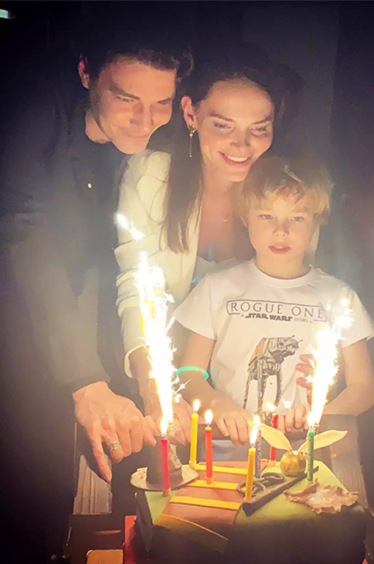 Maxim Mattveyev und Elizabeth Boyarskaya mit Sohn Andrey