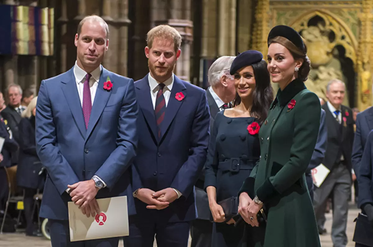 Princo William, Princo Harry, Megan Markle kaj Kate Middleton