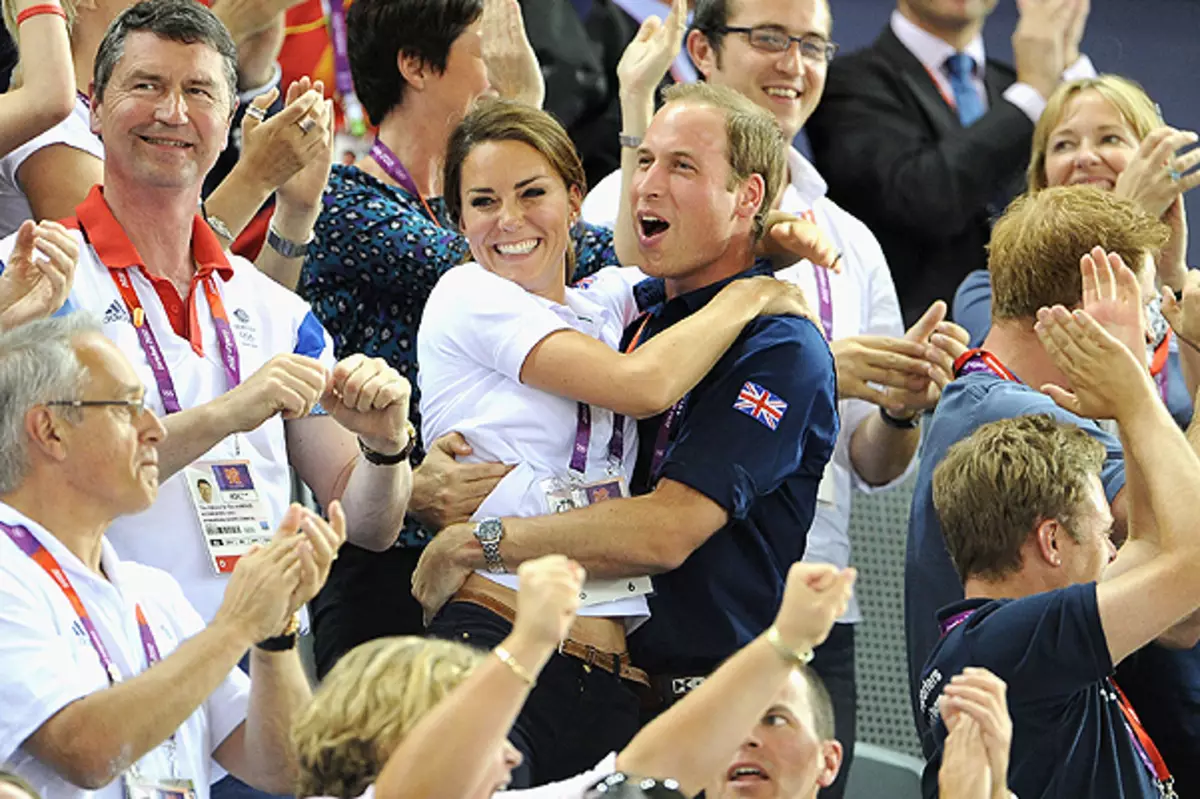 Prince William at Duchess Catherine.