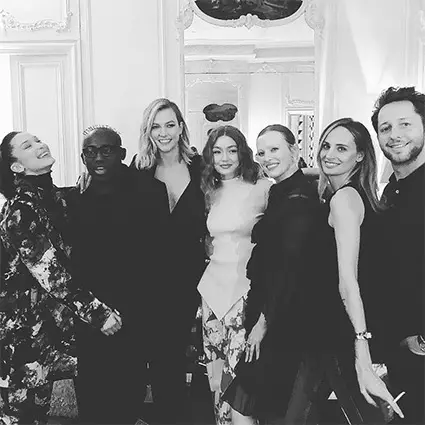 Bella Hadid, Edward Annifivef, Carly Kloss, Jiji Hadid, Karen Elson, Lauren Santo Domingo, Derek Blassberg