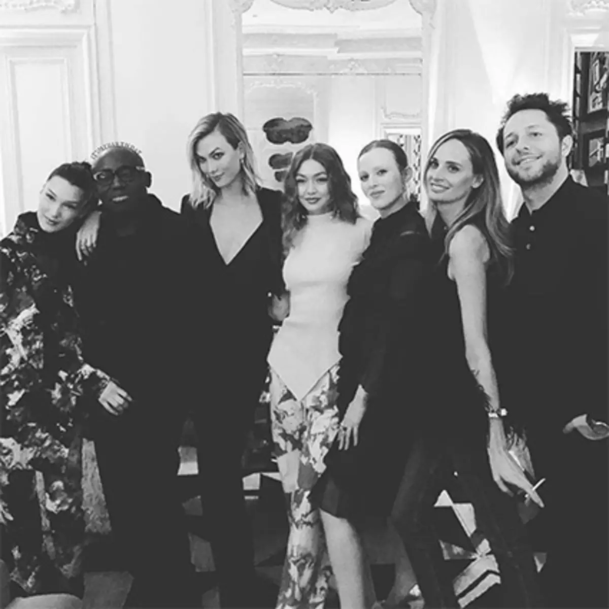 Bella Hadid, Edward Annifivef, Carly Kloss, Jiji Hadid, Karen Elson, Lauren Santo Domingo, Derek Blassberg