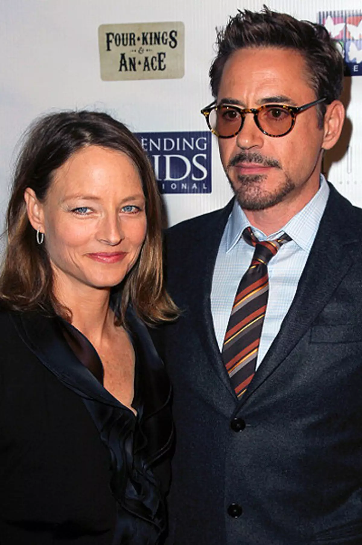 Jody Foster og Robert Downey Junior på Poker Charitable Tournament