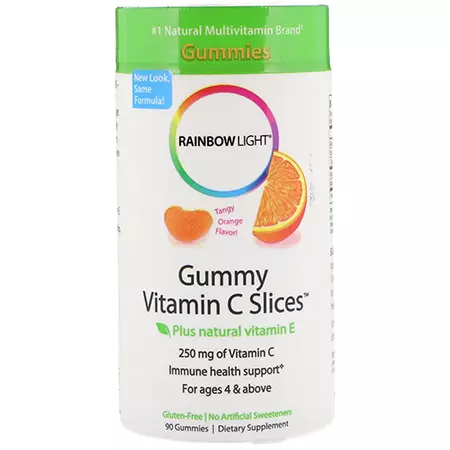 Vitamin Gummy Vitamin C tranch, lakansyèl limyè