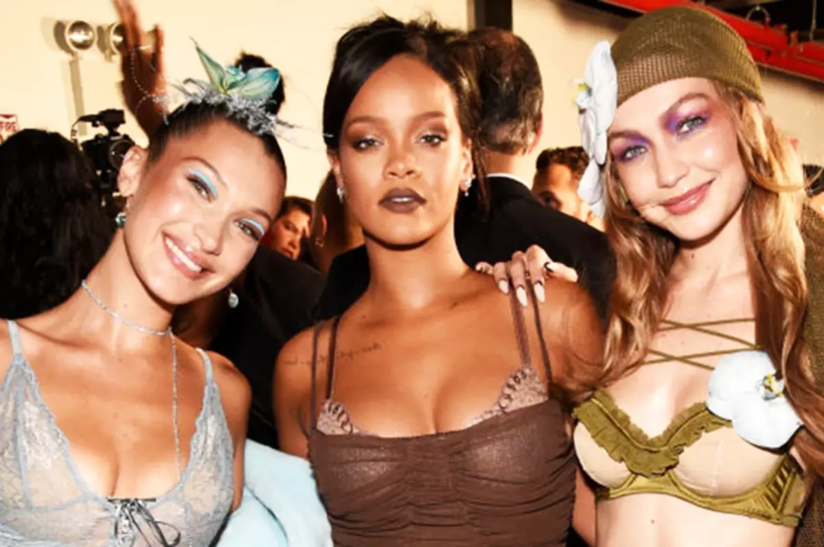 Fashion Week sa New York: Fashionable Performance sa Bella at Jiji Hadid sa Rihanna Show